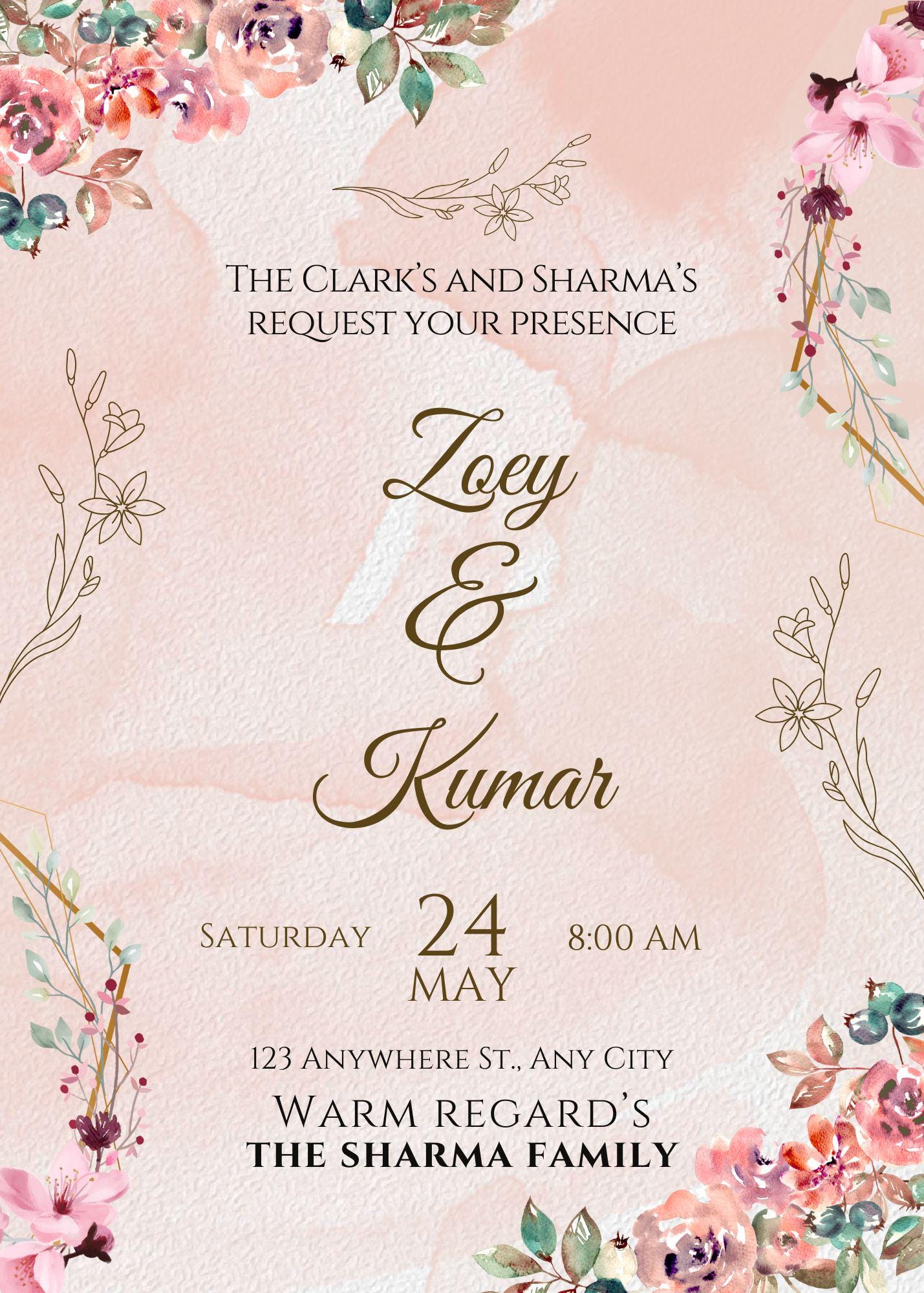2 Editable Wedding Invitation Card, Indian Wedding Invitation Card ...