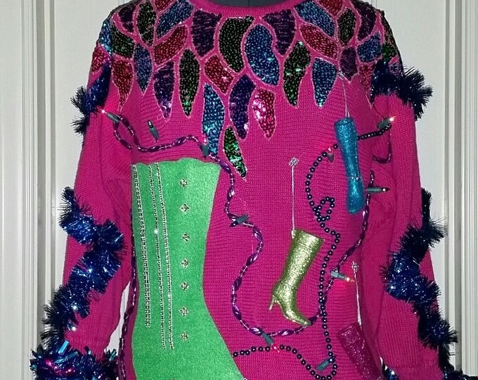 3-D Tacky Ugly Christmas Sweater Ugly Sweater Party Cowboy - Etsy