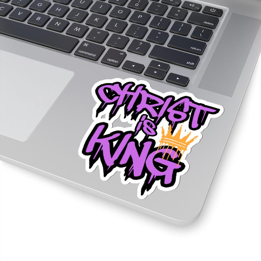 Religious Kiss-cut Stickers, Christ is King Purple Dripping Street ...