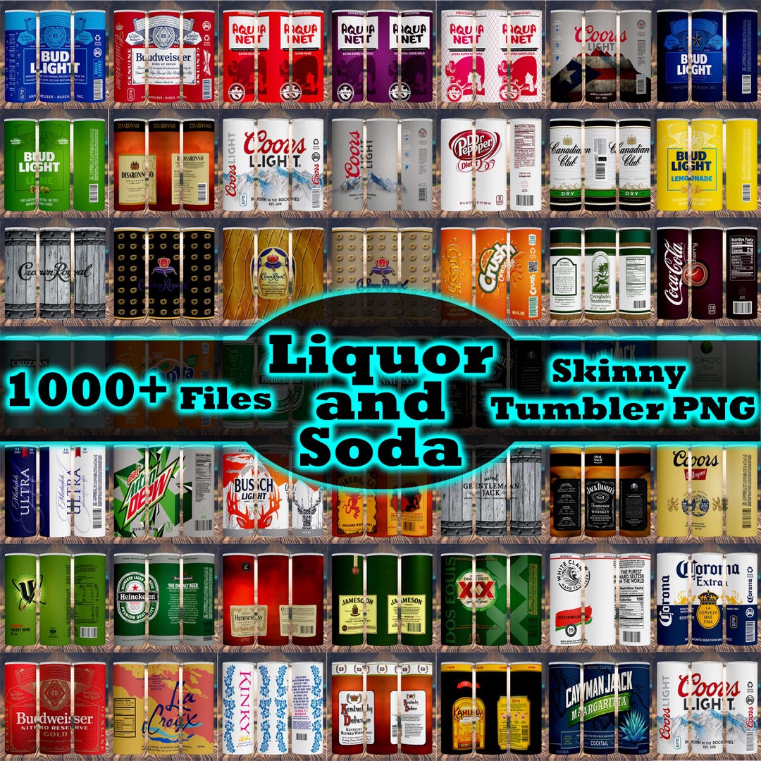 1000+ Liquor & Soda Tumbler Wrap Designs: Print Shop Starter Pack (PNG ...
