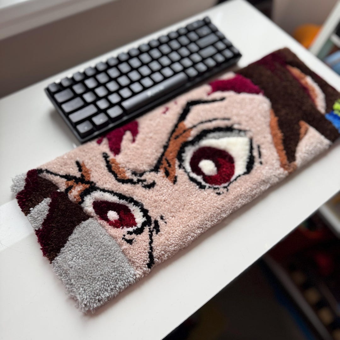 Handmade Anime Rug: Tufted Gamer Desk Mat, Custom Otaku Streamer Decor ...