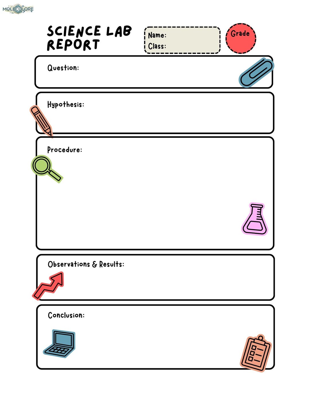 Science Lab Worksheet, 6-12th Grade - Etsy