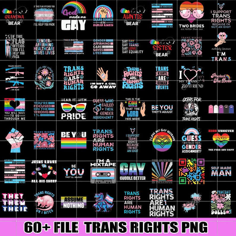 60+ Trans Rights Png Bundle, Sublimation Clipart Quotes, Protect the ...