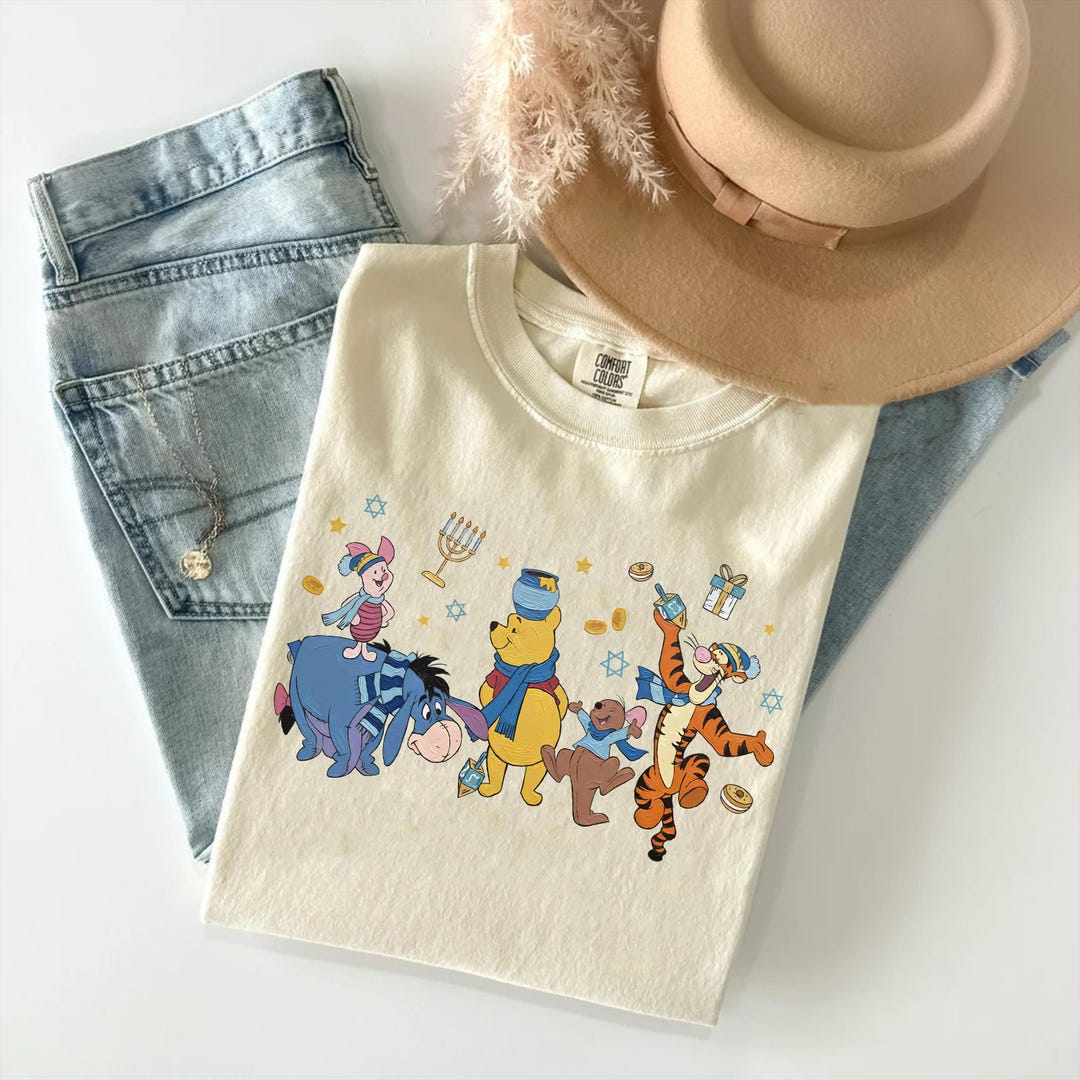 Retro Winnie the Pooh Hanukkah Menorah Png, Disney Jewish Holiday Png ...