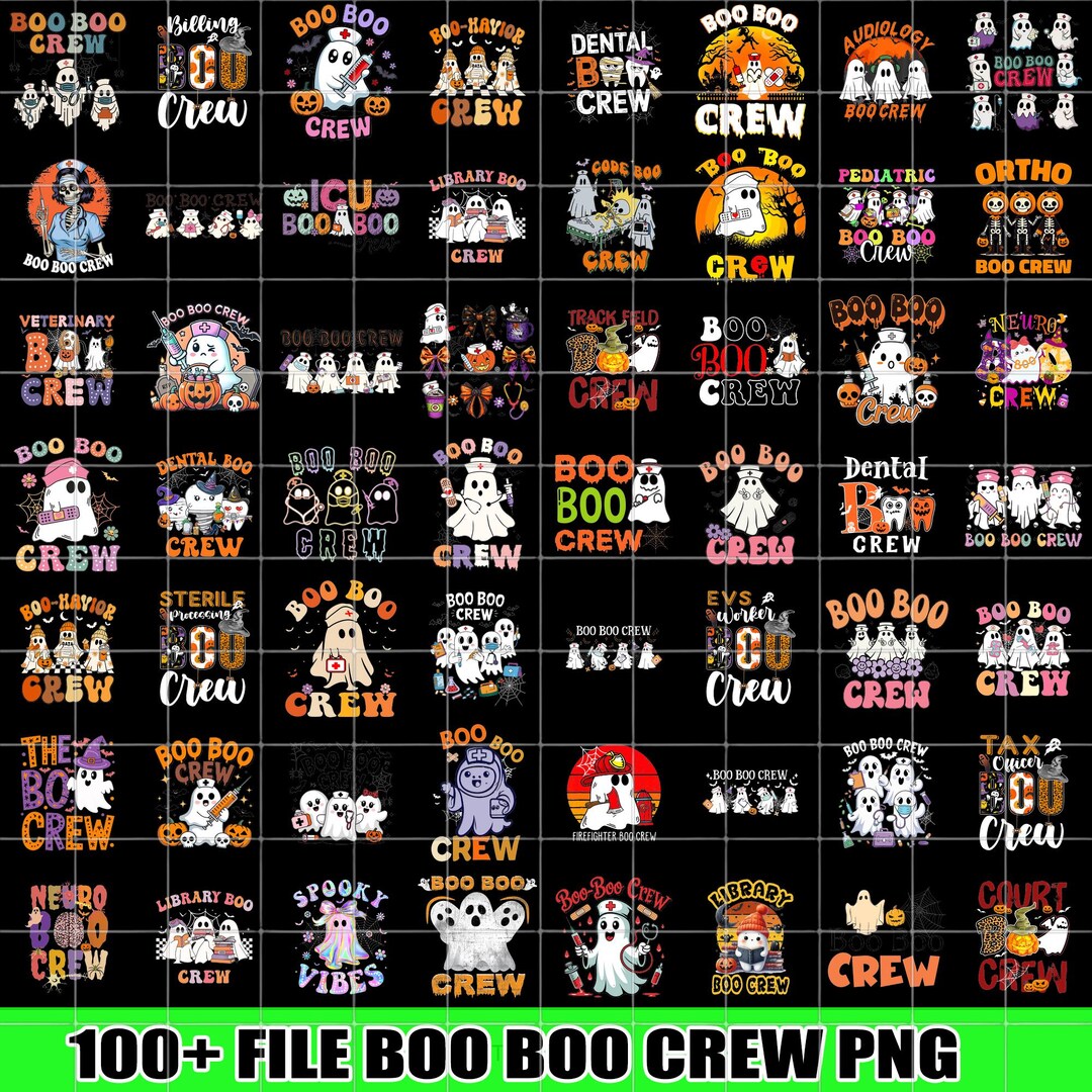 100+ Boo Boo Crew PNG Bundle, Halloween Nurse Png, Funny Medical Spooky ...