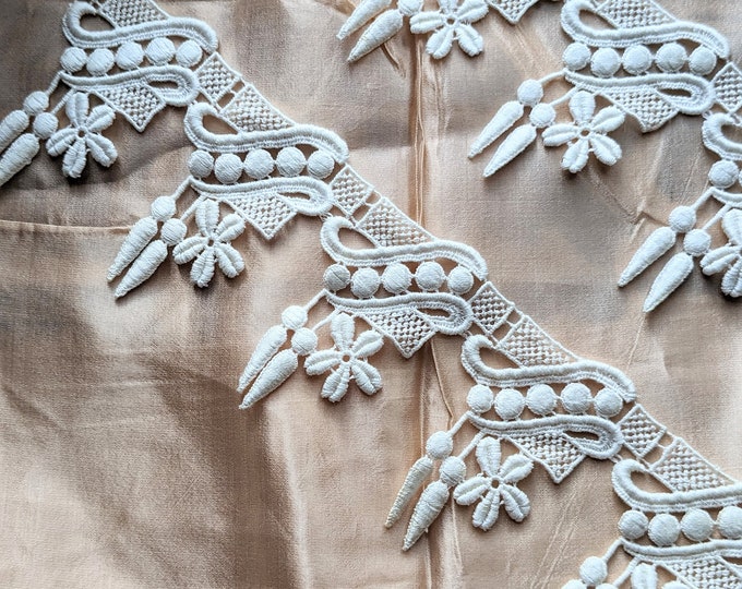 Vintage 1930s 1940s Estate Lace Handmade Embroidered Lace Cotton Trim ...
