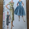Vintage 1950s Butterick Sewing Pattern 6498 Wrap Dress Fitted Waist ...
