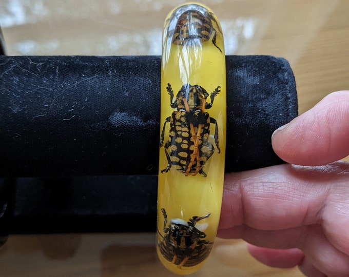 Rare Vintage Style Gothic Aesthetic Lucite Bangle Yellow Resin Bangle ...