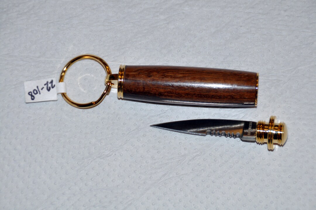 Handmade Lignum Vitae Wood Compact Key Ring Pocket Knife Key - Etsy