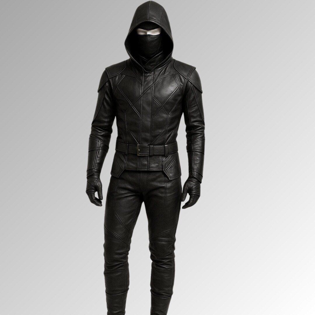 Handcrafted Men's Black Stealth Leather Armor Cosplay Outfit, Pure ...