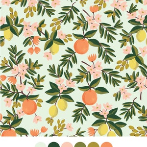 Rifle Paper Lemon Fitted Crib Sheet - READY SHIP Baby Bedding / Floral ...