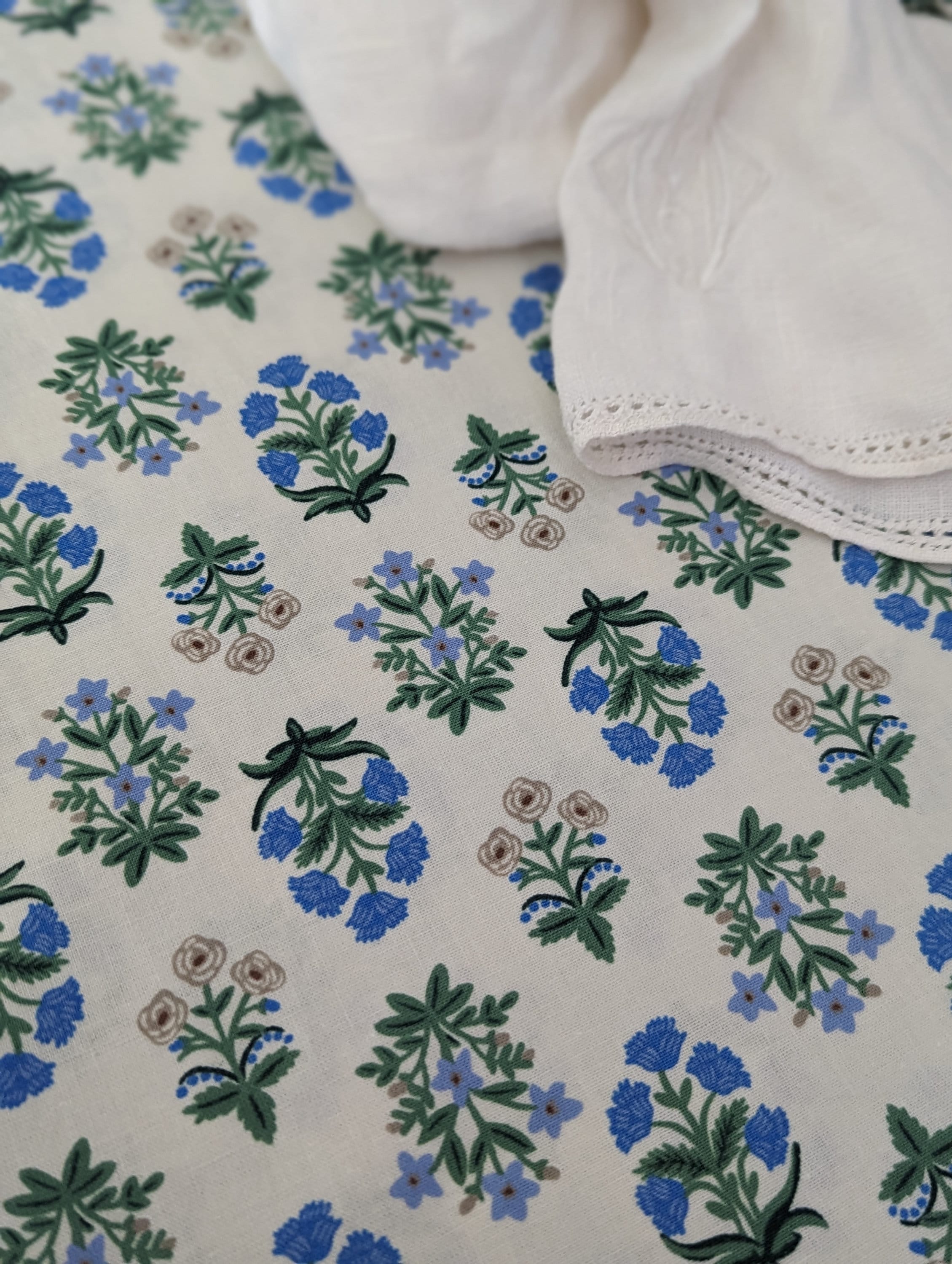Rifle Paper Co. Crib Sheet: Floral Cotton Baby Bedding, Green Blue ...