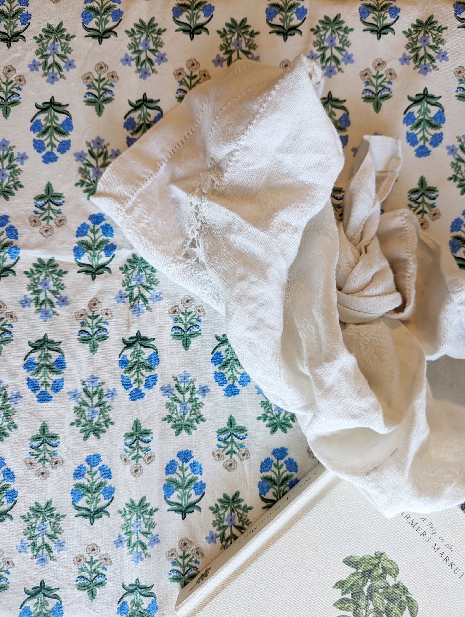 Rifle Paper Co. Crib Sheet: Floral Cotton Baby Bedding, Green Blue ...