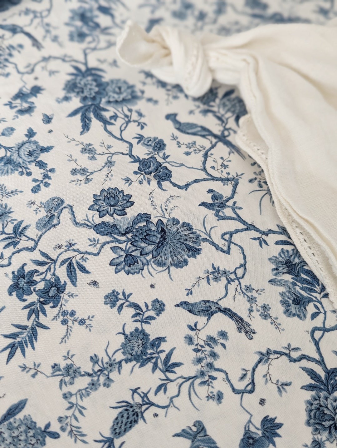 READY SHIP Chinoiserie Baby Blue White Crib Sheet Sanderson Toile Baby ...