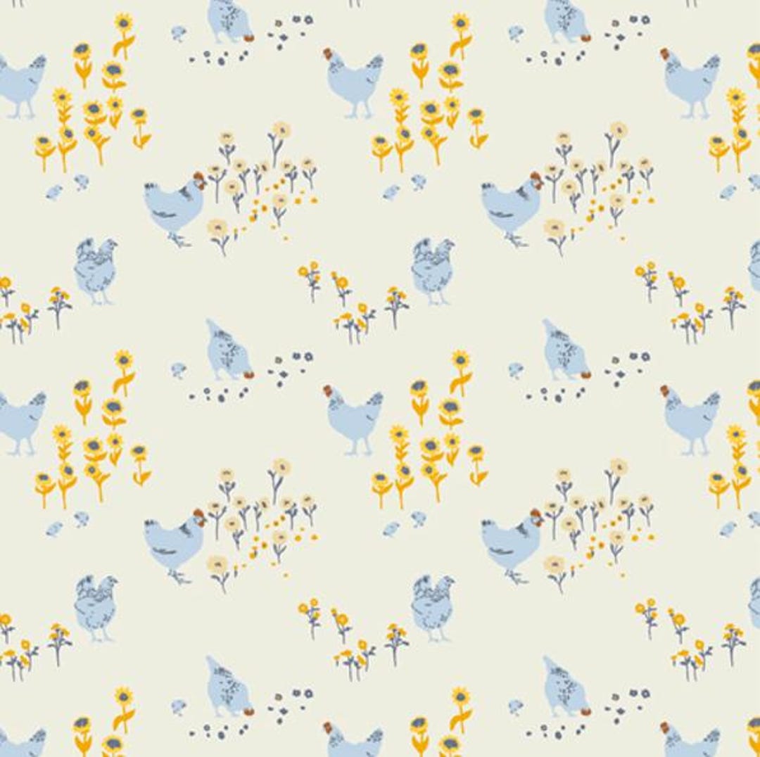 Farmhouse Chicken Crib Sheet: Soft Blue & Yellow Fitted Bedding - Etsy