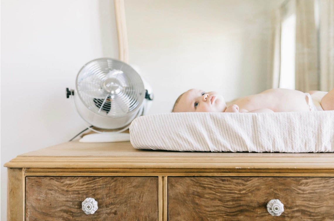 Changing Pad Cover LINEN READY SHIP Nursery Beige /stripe - Etsy