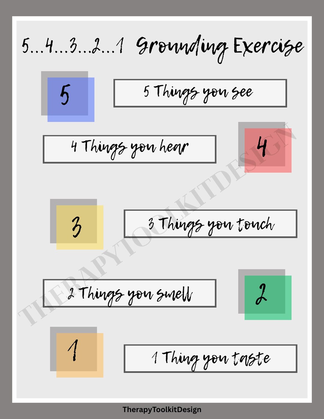 Grounding Exercise Print - Etsy