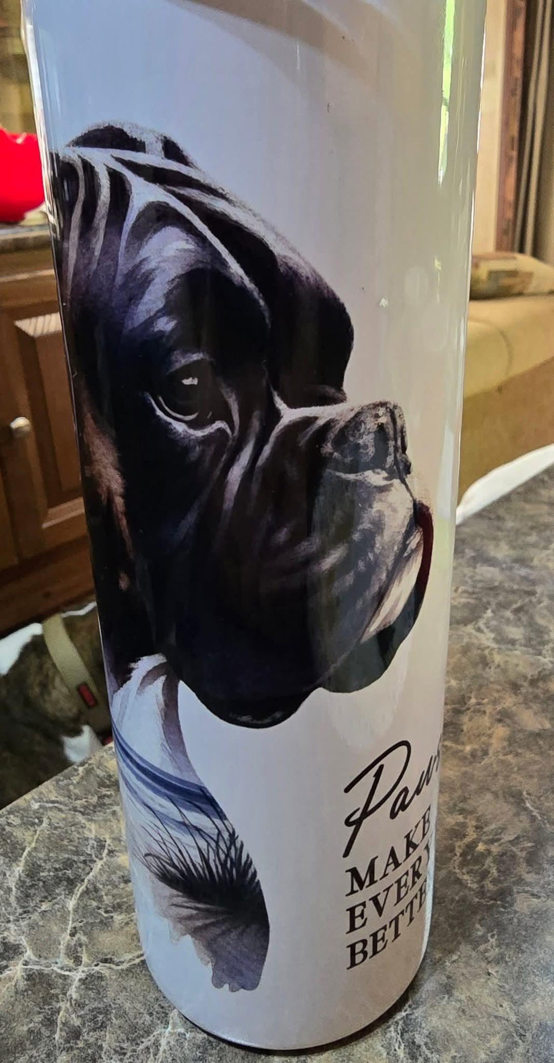 Boxer Dog Tumbler: 20oz Stainless Steel, Metal Straw - Etsy