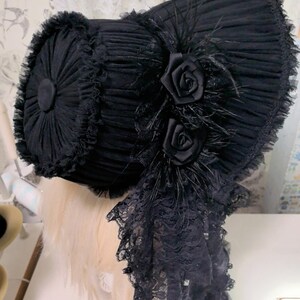 Handmade Gothic Victorian Bonnet, Ruffled Full-head Silhouette - Etsy