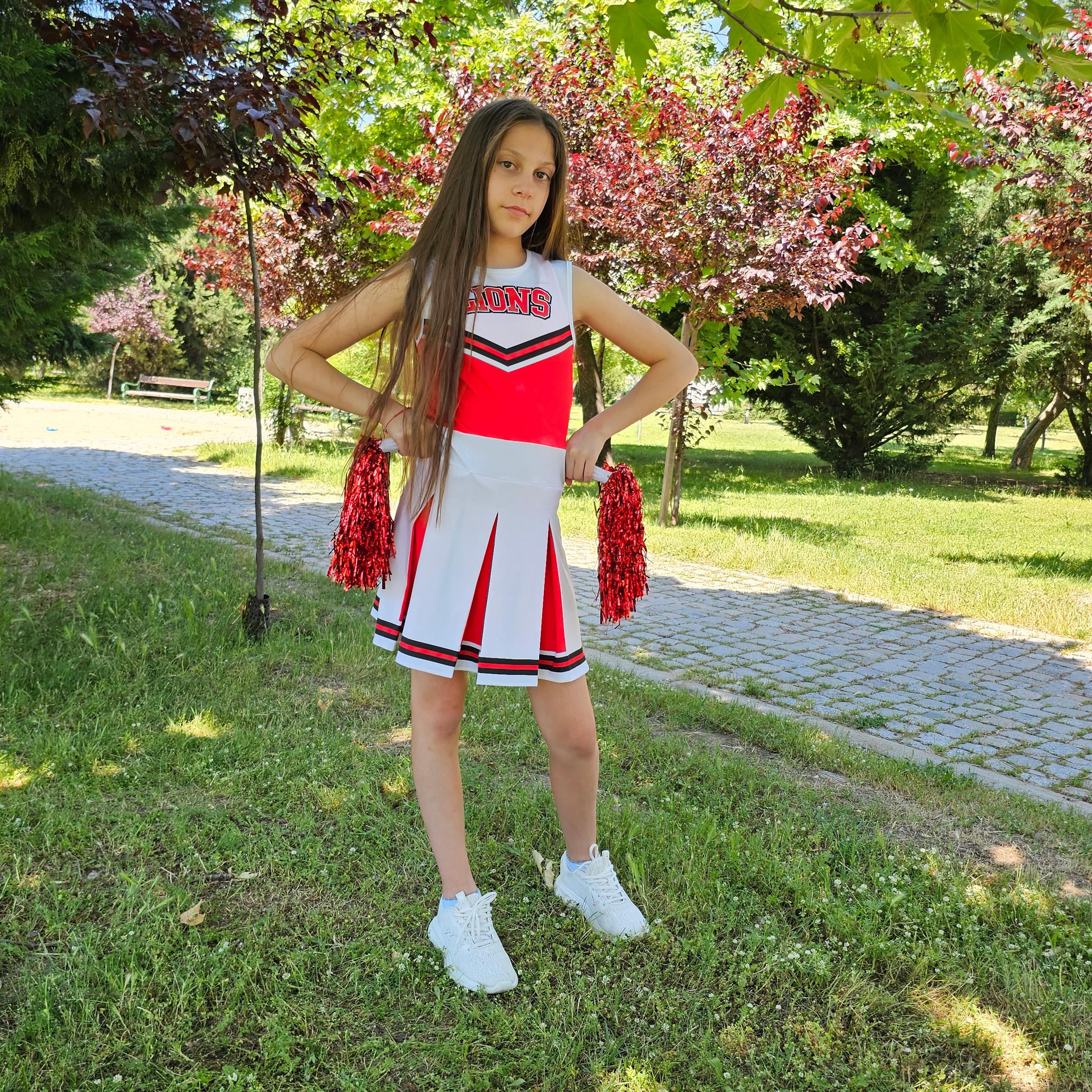 Red Cheerleader Costume: Handmade Polyester Dress for Kids - Etsy