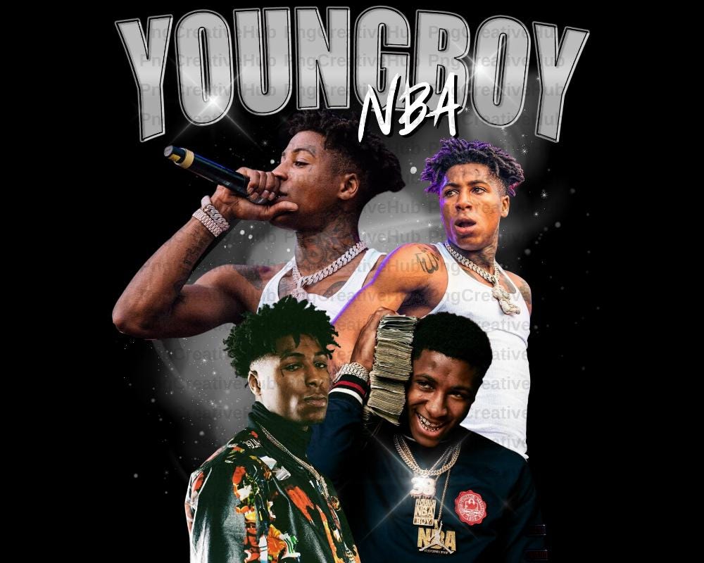 T-shirt Design Youngboy Nba PNG 4500x5100, Bootleg Tee, Ready to Print ...