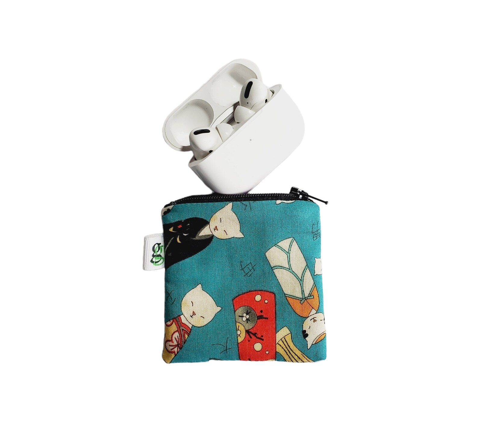 Small Zippered Coin Purse Pouch Air Pod Holder Mini Eco Friendly Padded ...