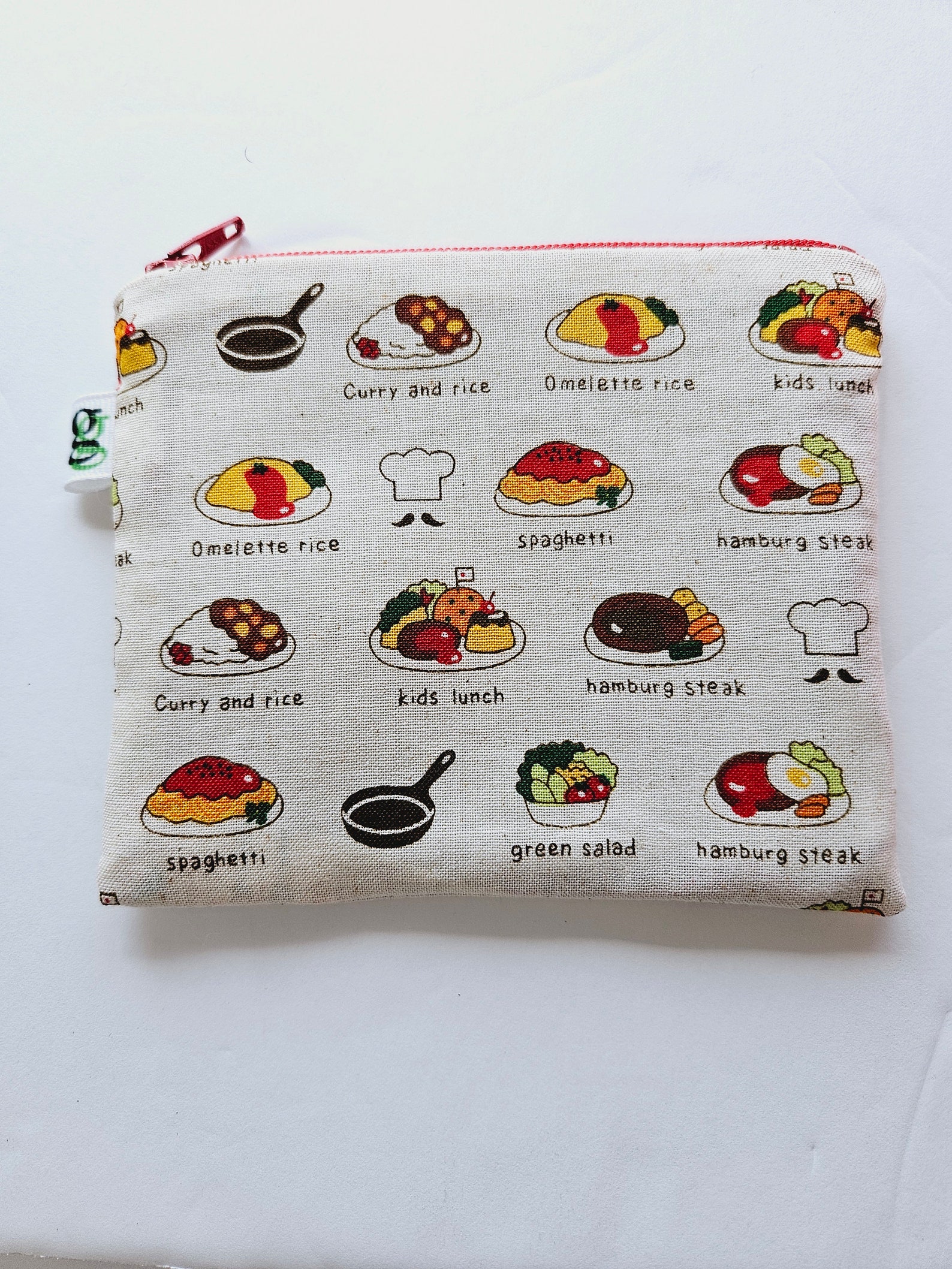Padded Zip Pouch Purse Gadget Coin Case With Japanese Restaurant Menu ...