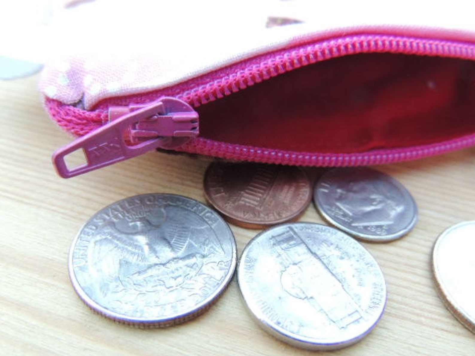 Padded Zip Pouch Purse Gadget Coin Case - Turquoise or Cream Japanese ...