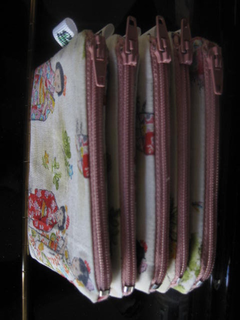 Padded Zip Pouch Purse Gadget Coin Case - Vintage Style Japanese Girl ...