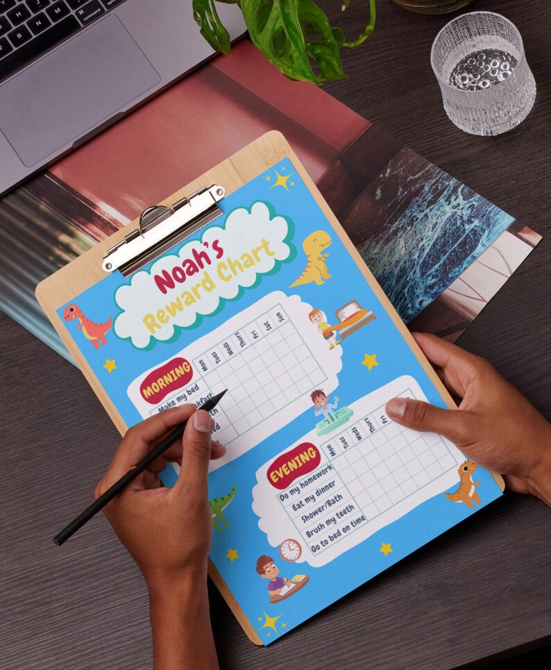 Dinosaur Reward Chart for Kids | Editable Chore Chart | Printable PDF ...