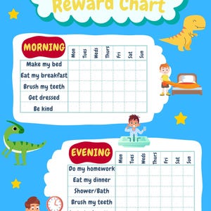 Dinosaur Reward Chart for Kids | Editable Chore Chart | Printable PDF ...