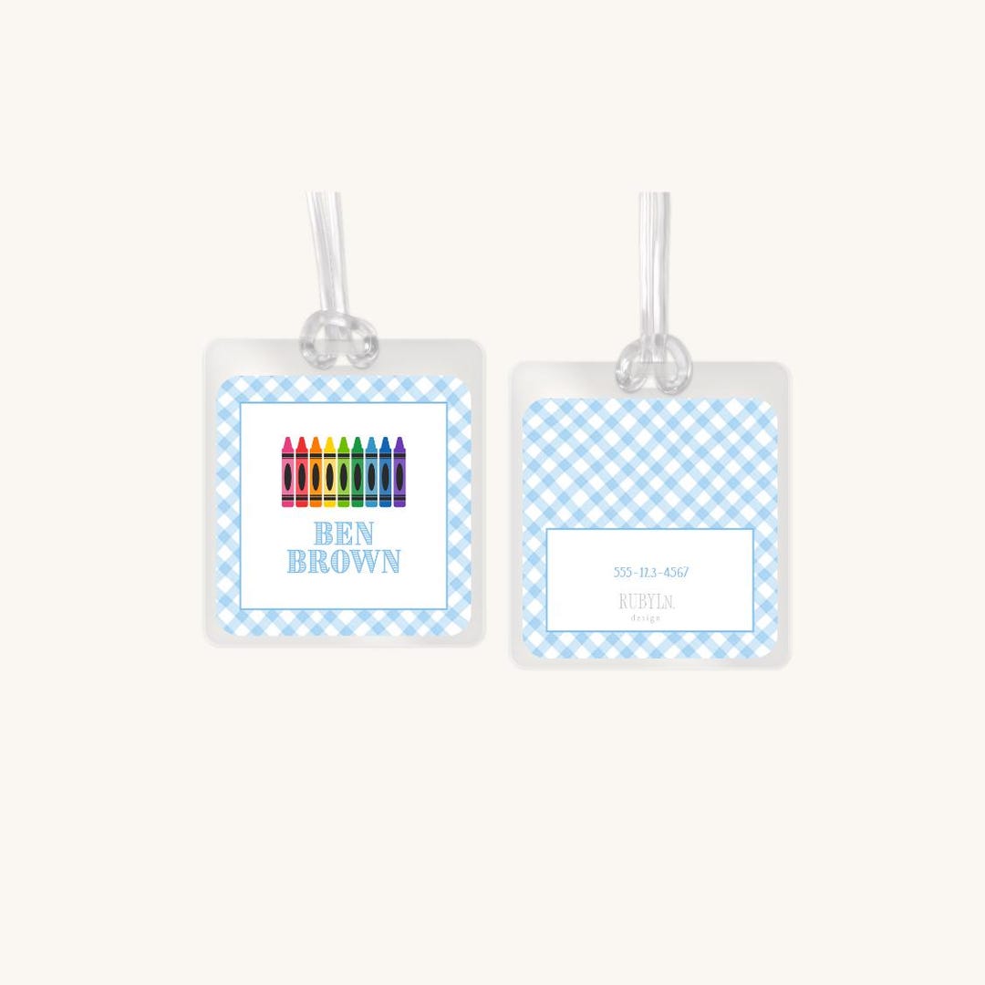 Back to School Laminated Bag Tag | Custom Lunchbox Backpack Diaper Bag ...