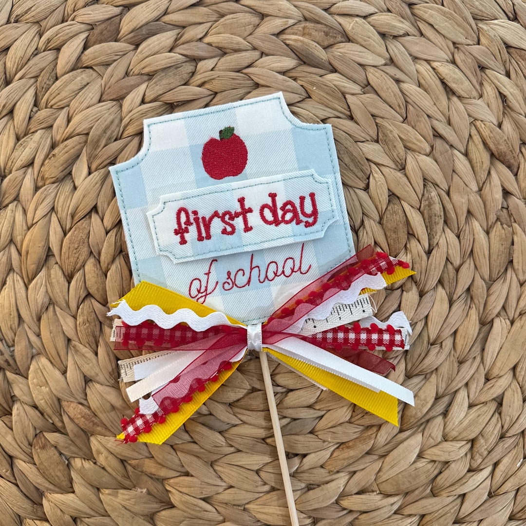 Embroidered School Wand | First Day, Last Day Keepsake - Etsy