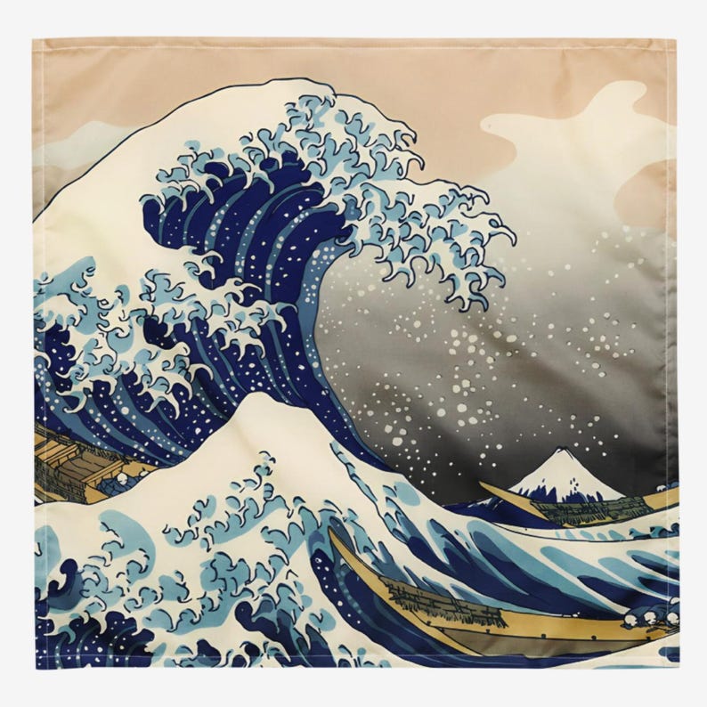 The Great Wave Bandana – Hokusai Ukiyo-e Headband, Japanese Art Scarf ...