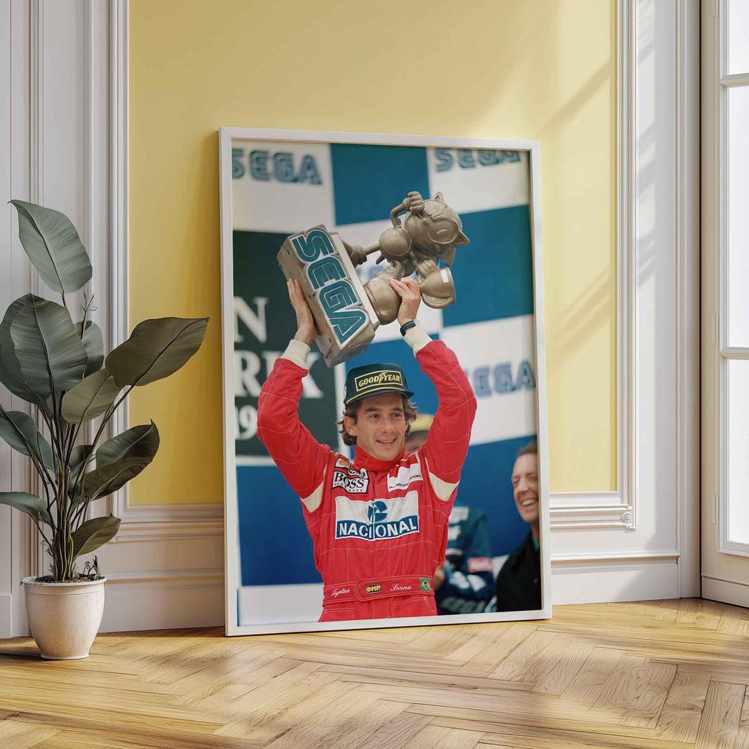 Ayrton Senna Mclaren Podium Celebration F1 Poster Print | Iconic ...