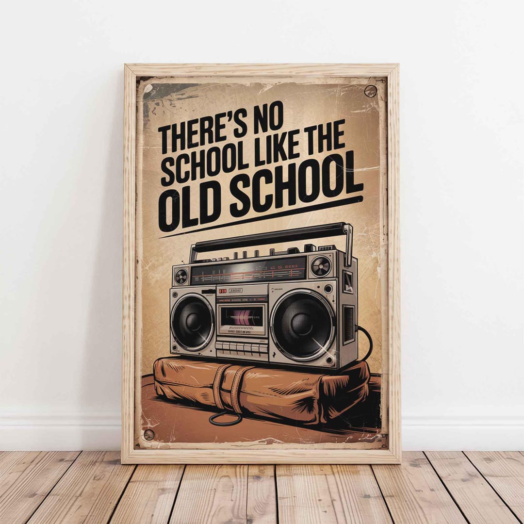 Retro Boombox Poster Print: 80s Hip Hop Music Canvas Wall Art - Etsy