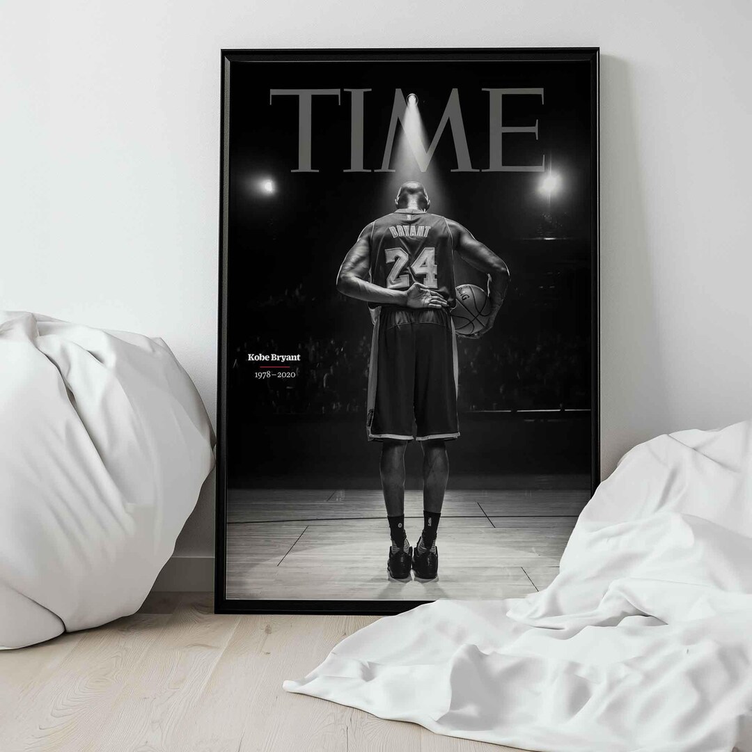 Kobe Bryant Time Magazine Cover Poster Print, NBA Lakers Legend Black ...