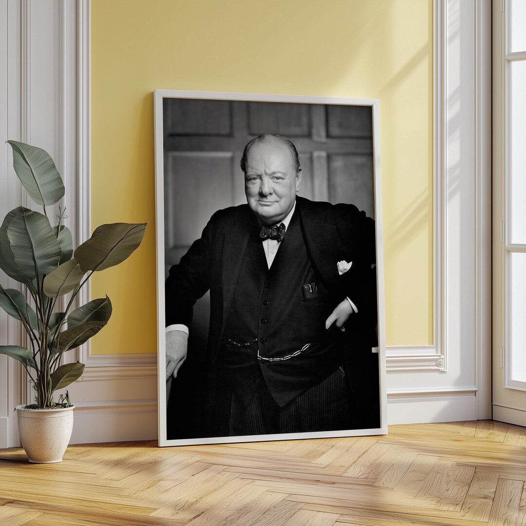 Winston Churchill Portrait Poster Print - Canvas Wall Art - Unique Gift ...