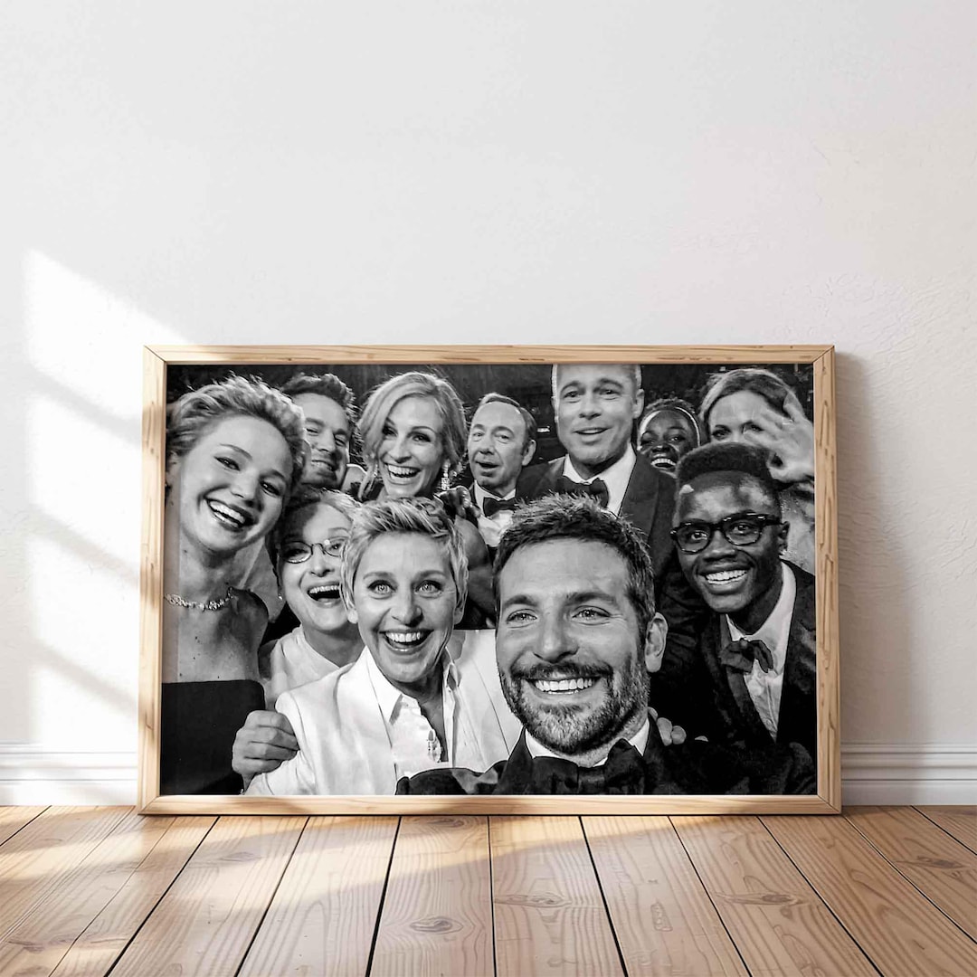 Hollywood Stars Selfie Oscars Poster Print and Canvas Wall Art ...