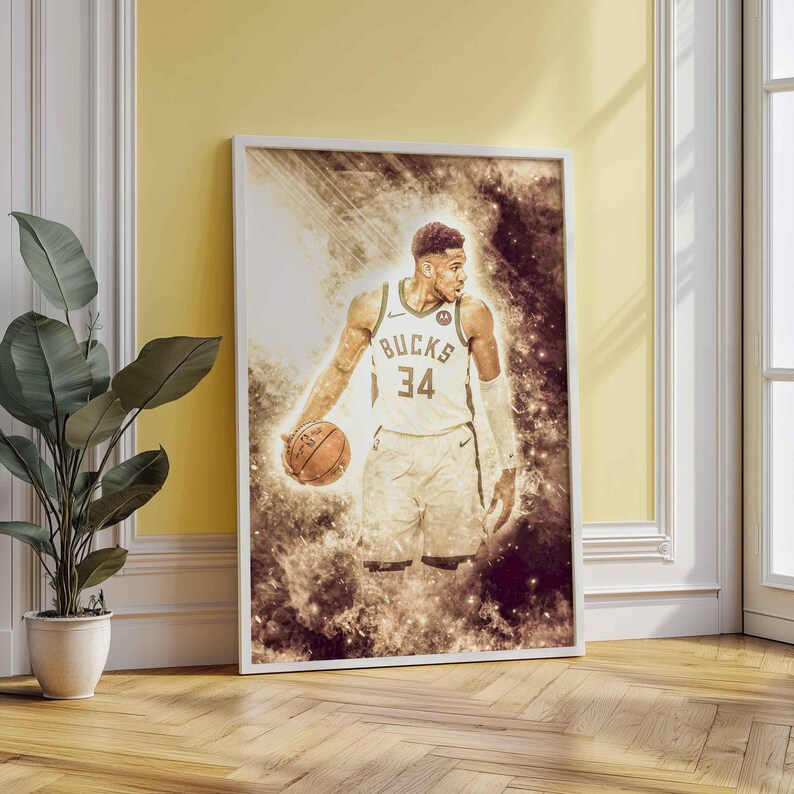 Greek Freak Giannis Antetokounmpo Artwork, Milwaukee Bucks NBA Poster ...