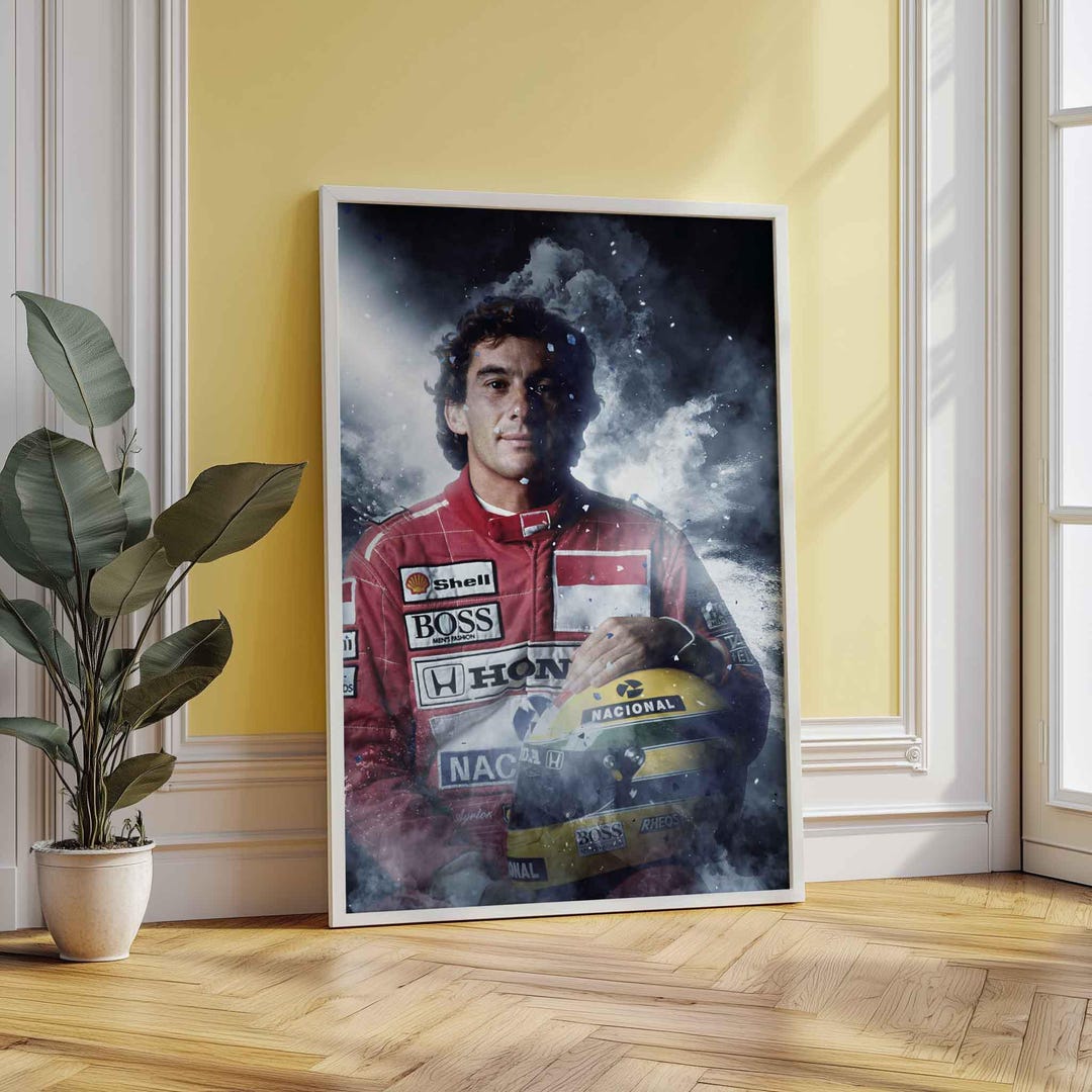 Ayrton Senna Vintage Portrait F1 Poster Print | Iconic Formula 1 Racing ...
