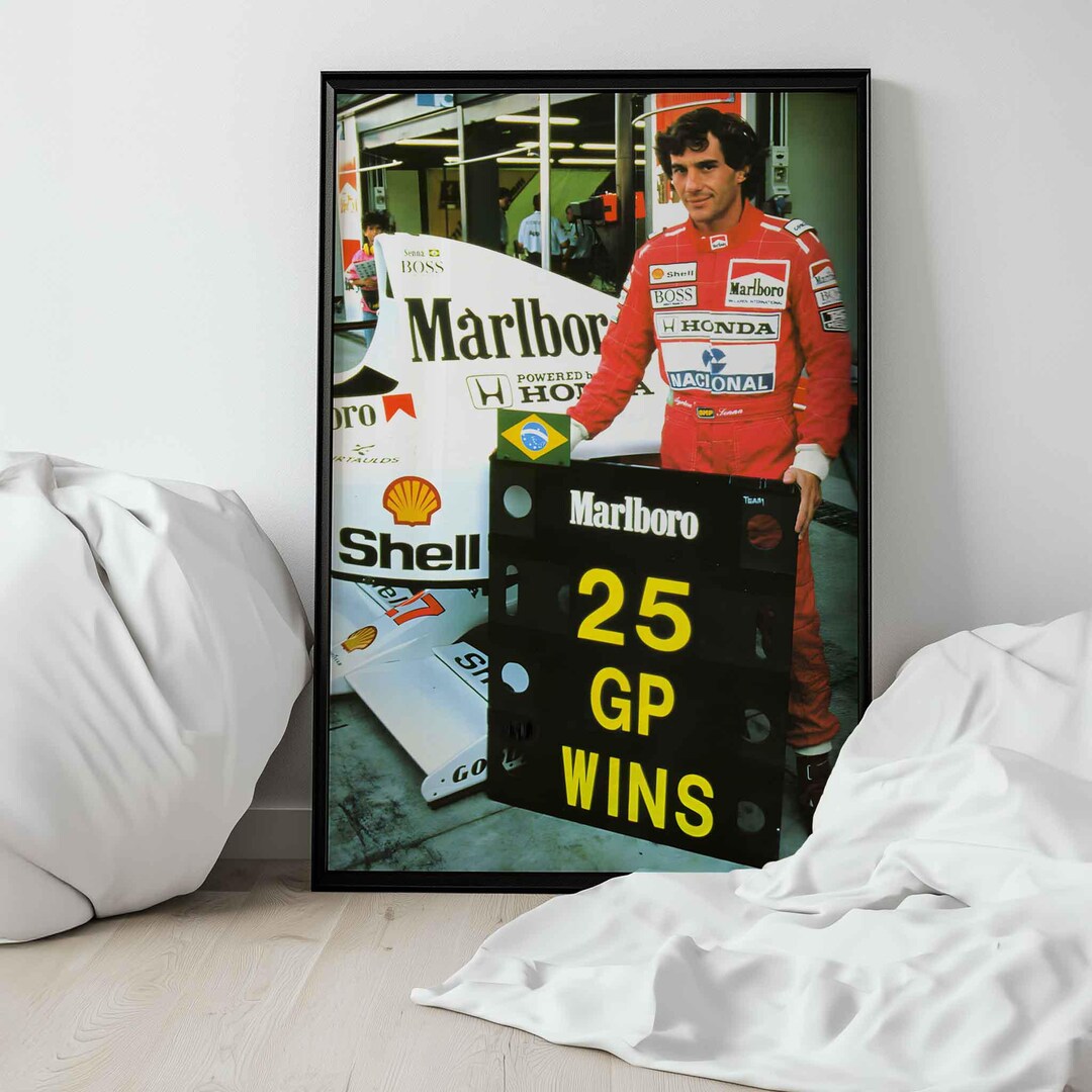 Ayrton Senna Mclaren 25th Win F1 Poster Print | Formula 1 Racing Art ...
