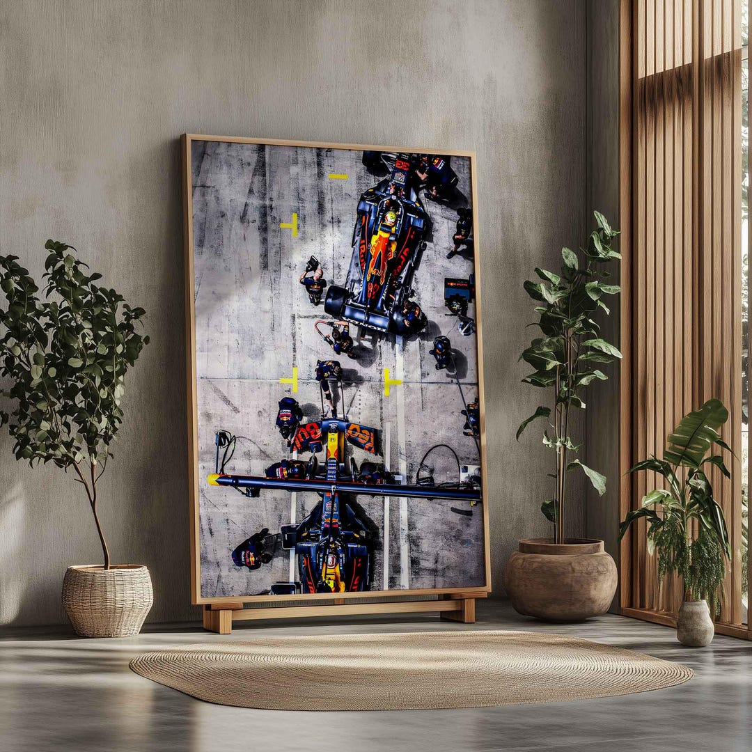 Sergio Perez Red Bull Racing F1 Pit Stop Poster Print or Canvas Wall ...