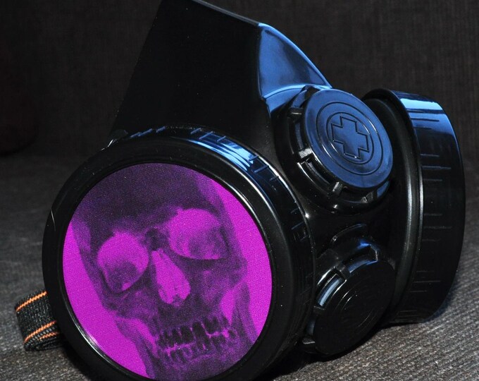 Cyber Mask Cyber Gothic Mask Halloween Black Gas Mask Violet Simbol ...