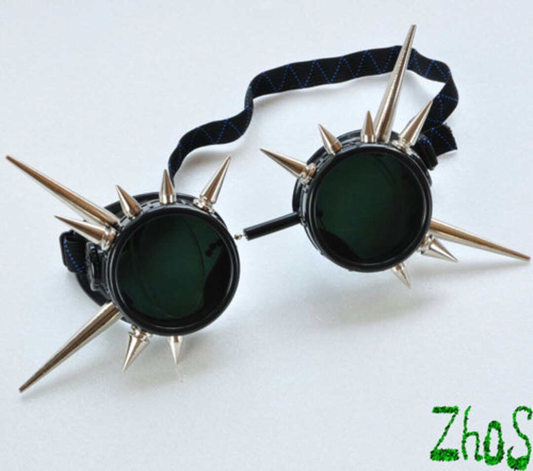 Cyber Goth Goggles Glasses 16 Spikes Cyberpunk Industrial Noise Dark ...