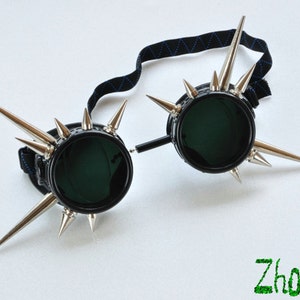 Cyber Goth Goggles Glasses 16 Spikes Cyberpunk Industrial - Etsy