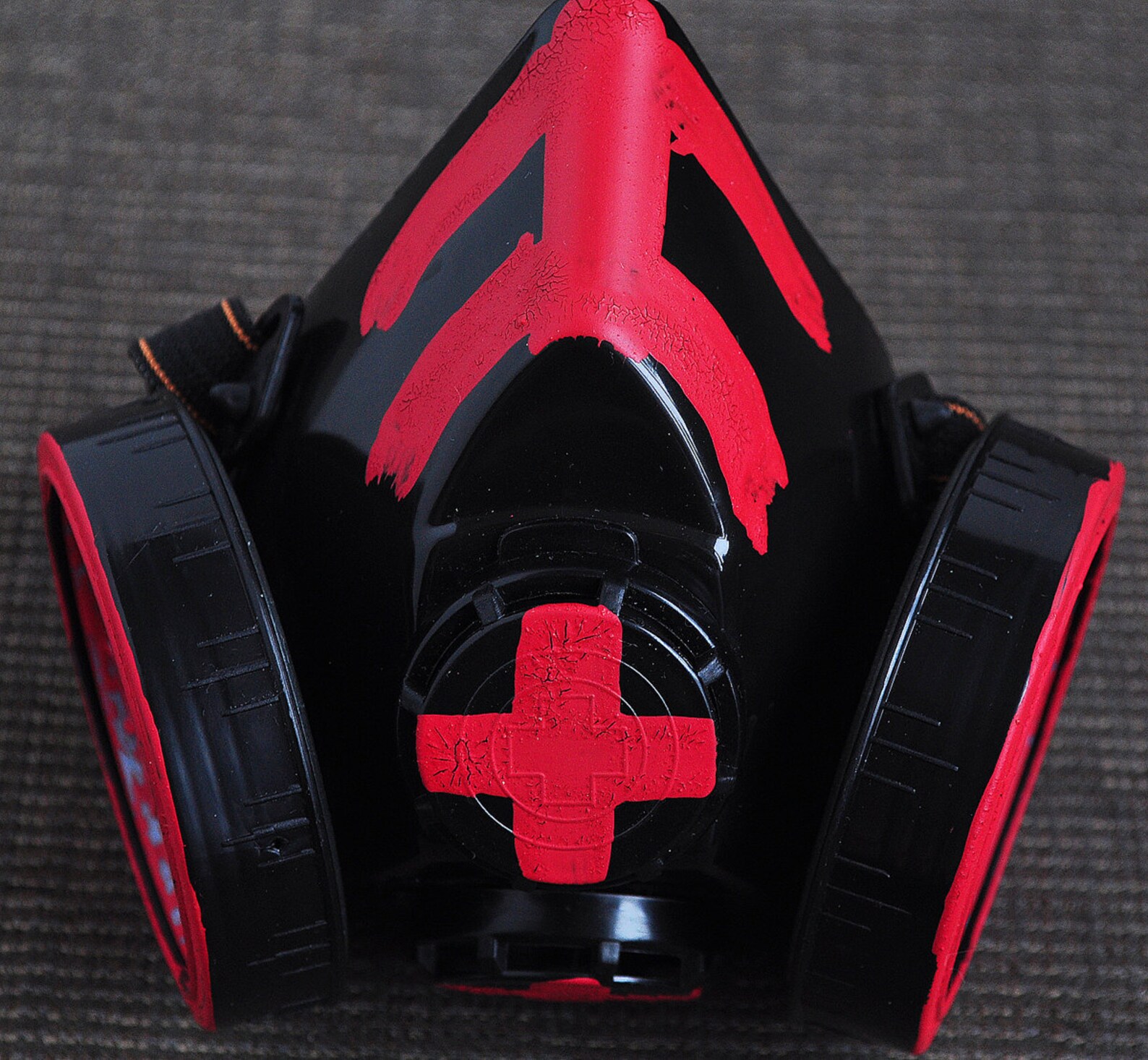 Black Cyber Mask Cyber Goth Respirator Gas Mask RED Horror | Etsy