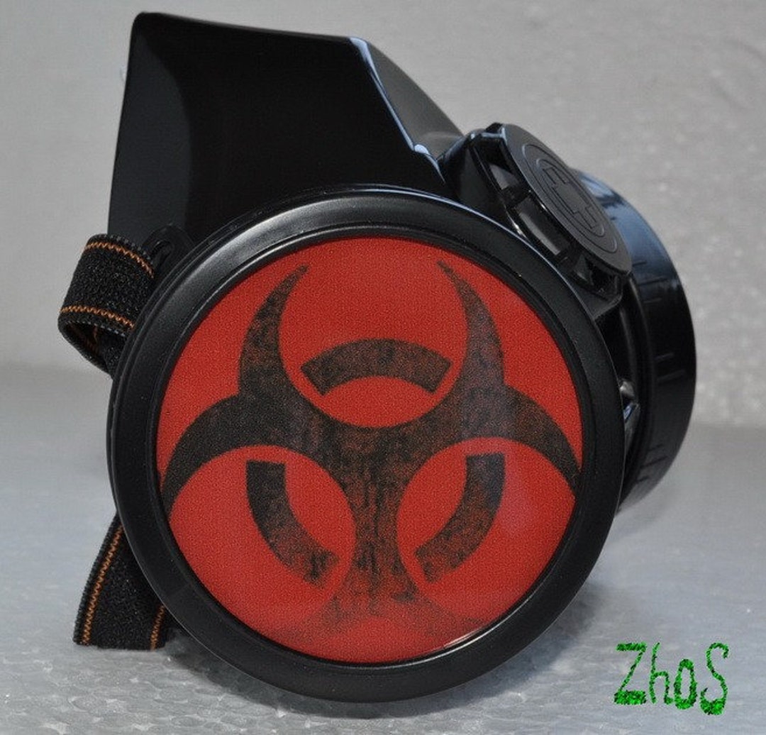 Cyber Mask Cyber Gothic Mask Black Gas Mask BIOHAZARD Respirator Red ...