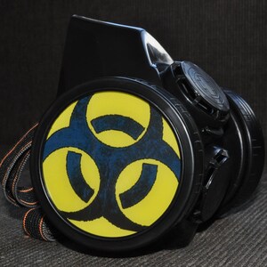 Cyber Mask Cyber Gothic Mask Black Halloween Gas Mask Yellow Simbol ...