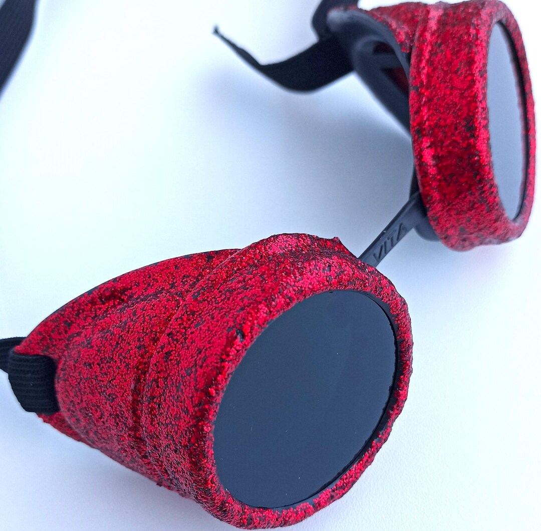 Steampunk Goggles Glitter Goggles Red Steampunk Glasses Christmas ...